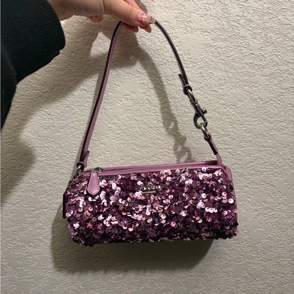 Bags | Coach Sequin Purple Bag | Poshmark